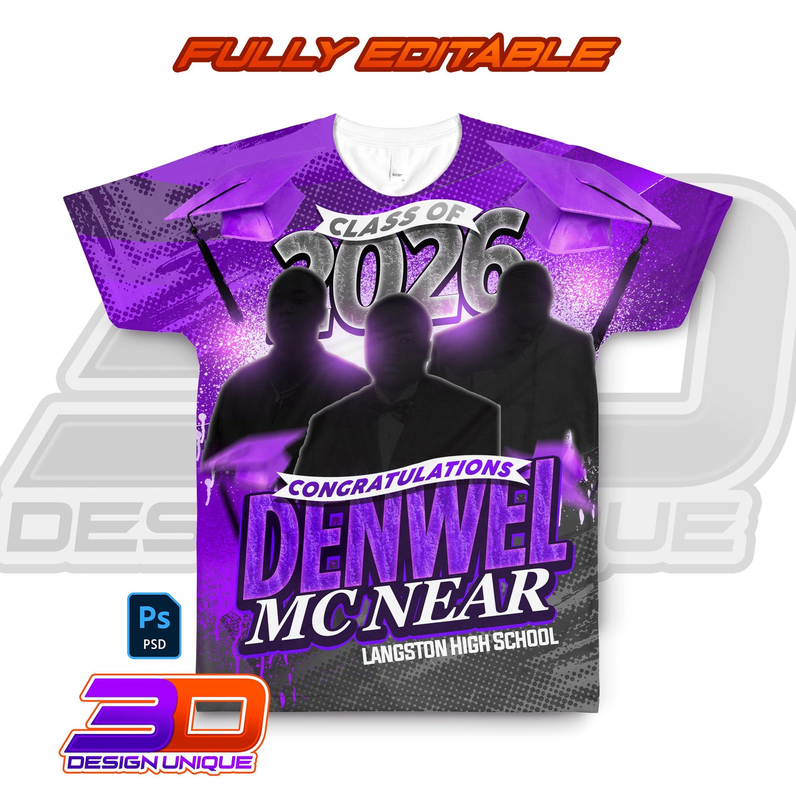 Graduation T-shirt Template PSD | Senior Shirt Design (digital Download ...