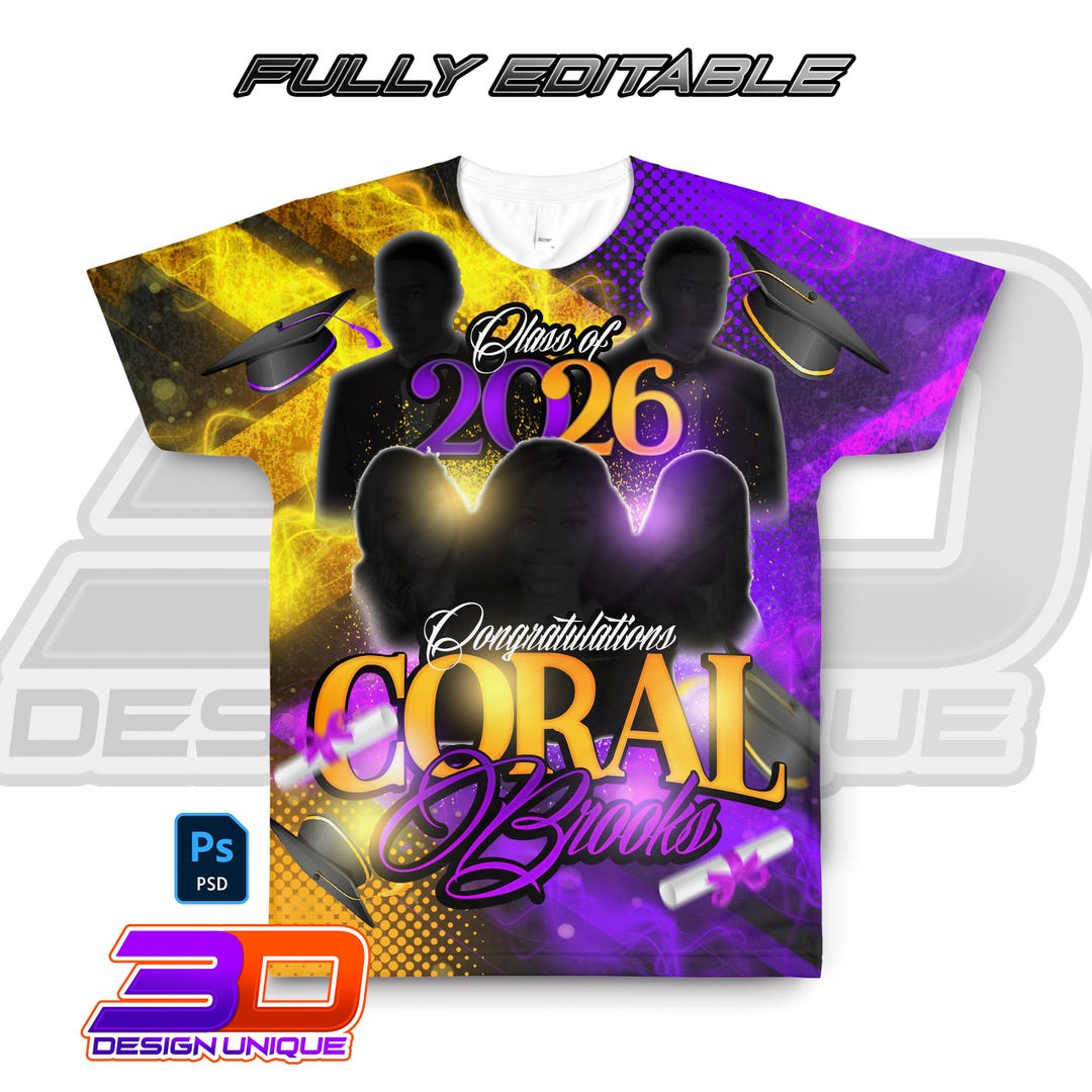 Graduation T-shirt Template PSD | Editable Senior Shirt Design (digital ...