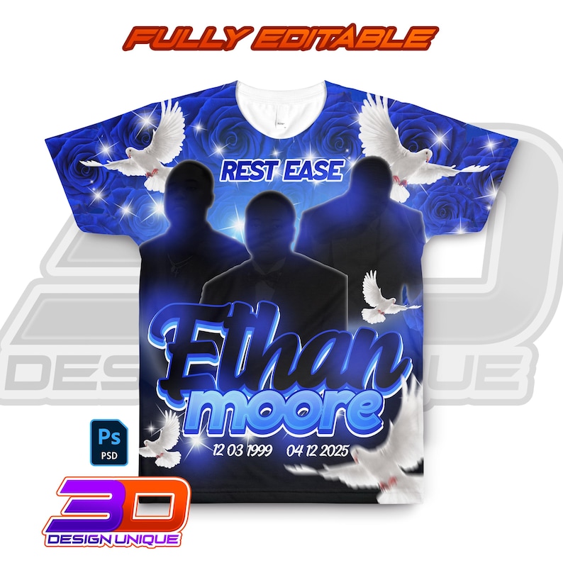 Funeral Shirt Design Template | Photoshop PSD | Memorial & RIP T-shirt ...