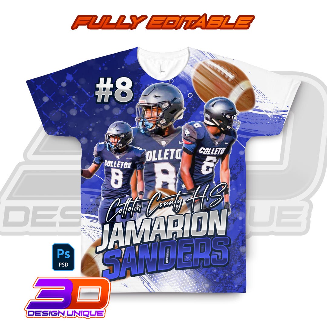 Editable Football T-shirt Template: Game Day Design (PSD) - Etsy