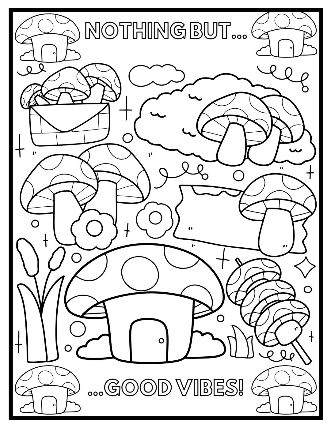Nothing but Good Vibes Adult Coloring Page - Etsy Canada