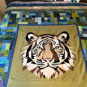 Tiger Quilt Pattern: FPP Animal Patchwork (PDF Download, 30x30/60x60 ...