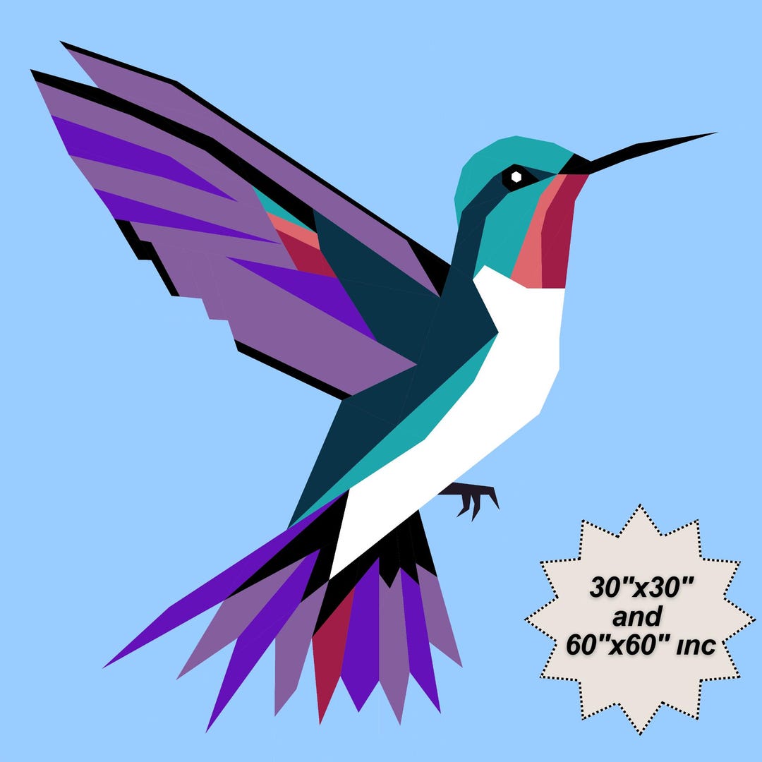 Hummingbird Foundation Paper Piecing Pattern,quilt Pattern Bird Design ...