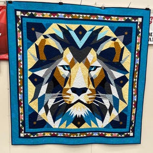 Lion Paper Piecing Pattern: FPP Quilt Design (PDF Download, 30x30/60x60 ...