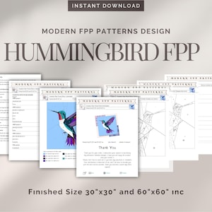 Hummingbird Foundation Paper Piecing Pattern,quilt Pattern Bird Design ...