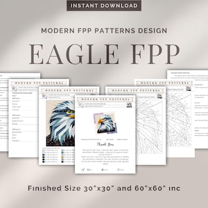 Bald Eagle FPP Quilt Pattern: Modern FPP • Animal Patchwork Quilt Block ...