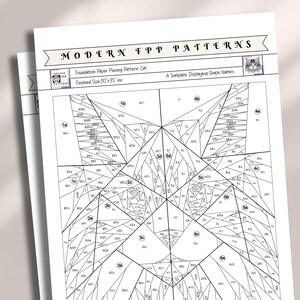 Cat Foundatıon Paper Pıecıng Pattern,quılt Pattern Cat Desıgn,patchwork ...