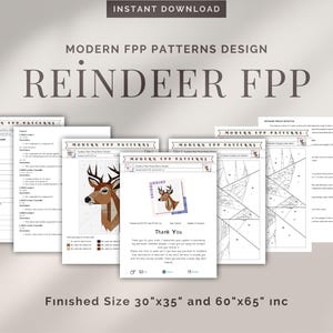 Deer Foundatıon Paper Pıecıng Pattern,quılt Pattern Deer Desıgn ...