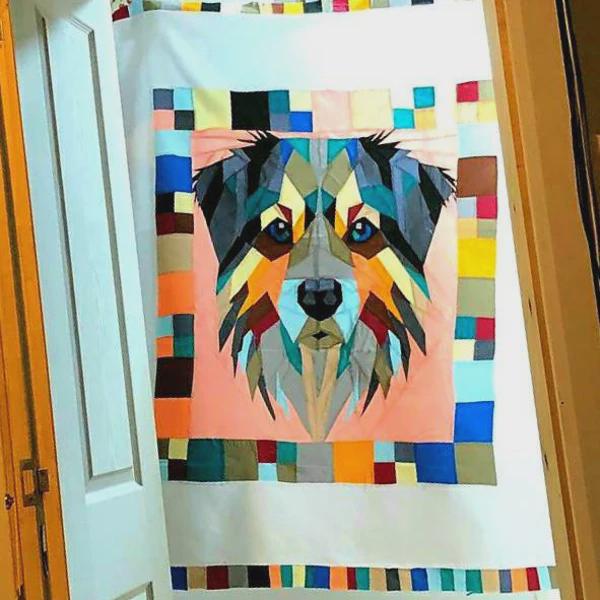 Dog FPP Quilt Pattern: Modern FPP • Animal Patchwork Quilt Block • FPP ...