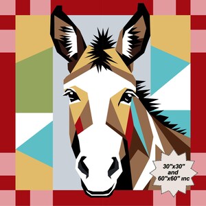 Donkey Quilt Pattern: Foundation Paper Piecing (FPP) - 30x30 & 60x60 ...