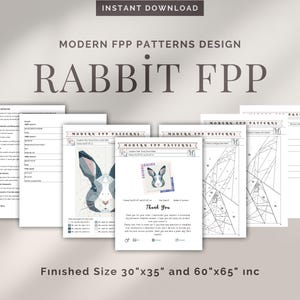 Rabbit Foundation Paper Piecing Pattern,quilt Pattern,rabbit Design ...