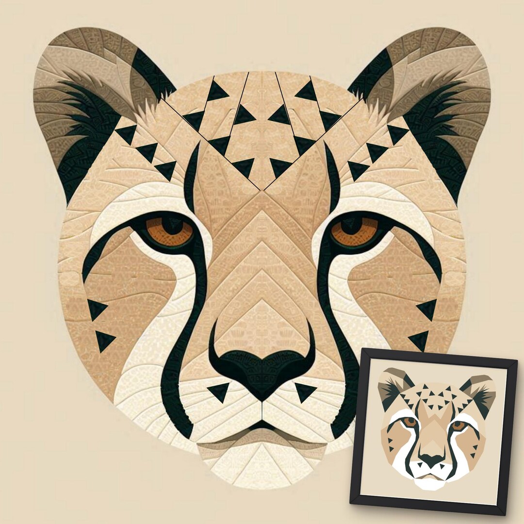 Cheetah Foundation Paper Piecing Pattern,quilt Pattern,cheetah Design,patchwork Sewing Pattern ...