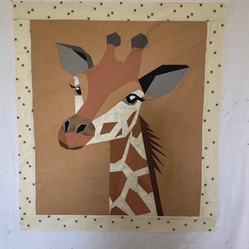 Giraffe FPP Quilt Pattern: Modern FPP • Animal Patchwork Quilt Block ...