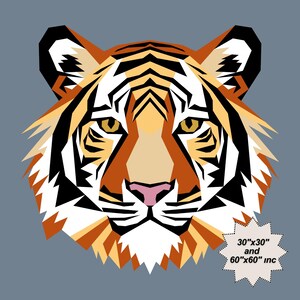 Tiger Quilt Pattern: FPP Animal Patchwork (PDF Download, 30x30/60x60 ...