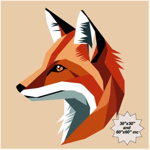 Fox Foundation Paper Piecing Pattern,quilt Pattern Fox Design,patchwork ...