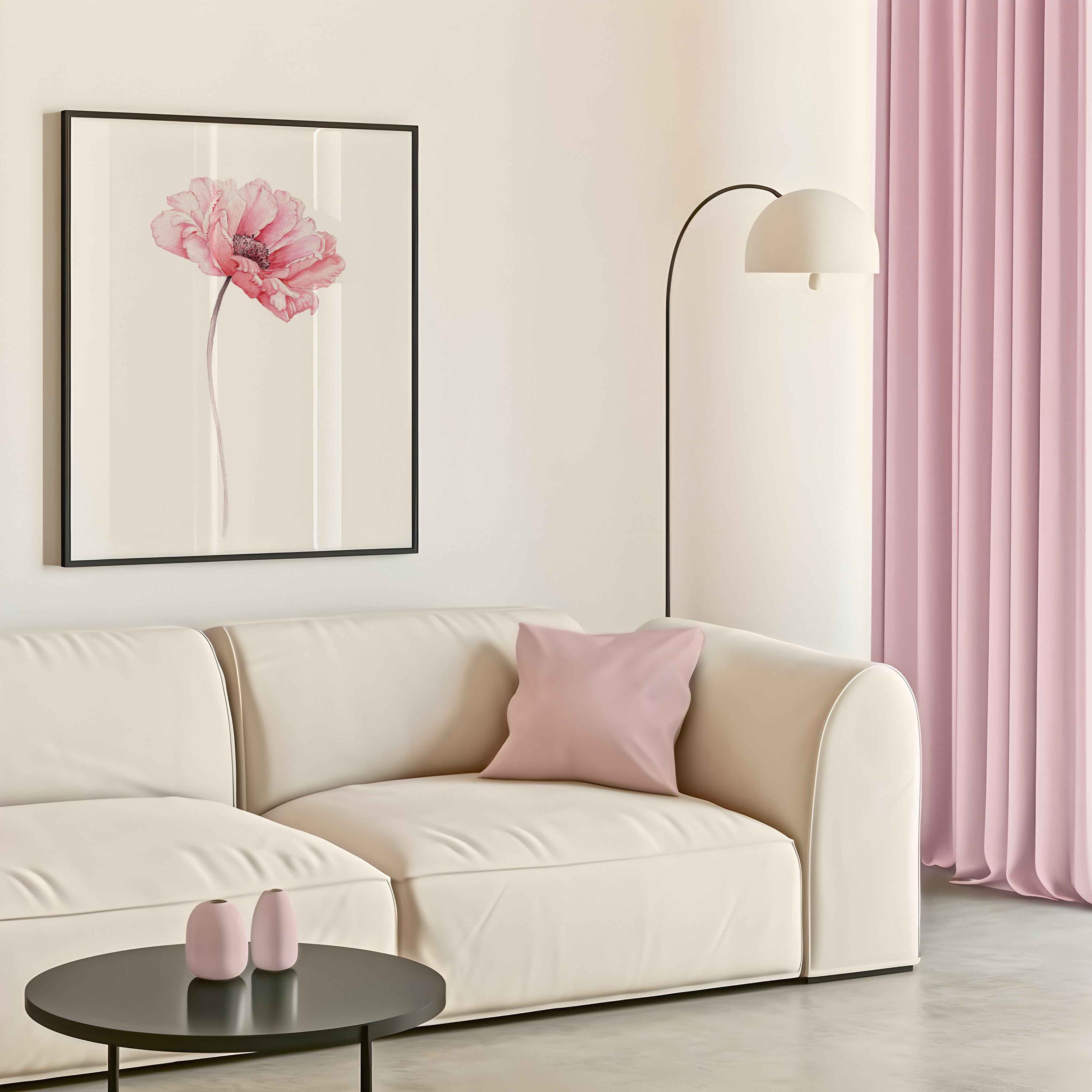 Pink Aesthetic Botanical Art Prints, Pink Peony Wall Decor, Watercolor ...