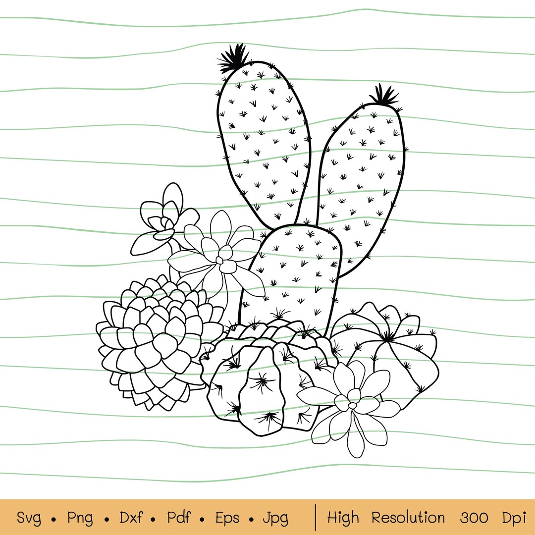 Cactus Svg File,cactus Svg Cut File,succulent Svg,cactus Clipart,cactus ...
