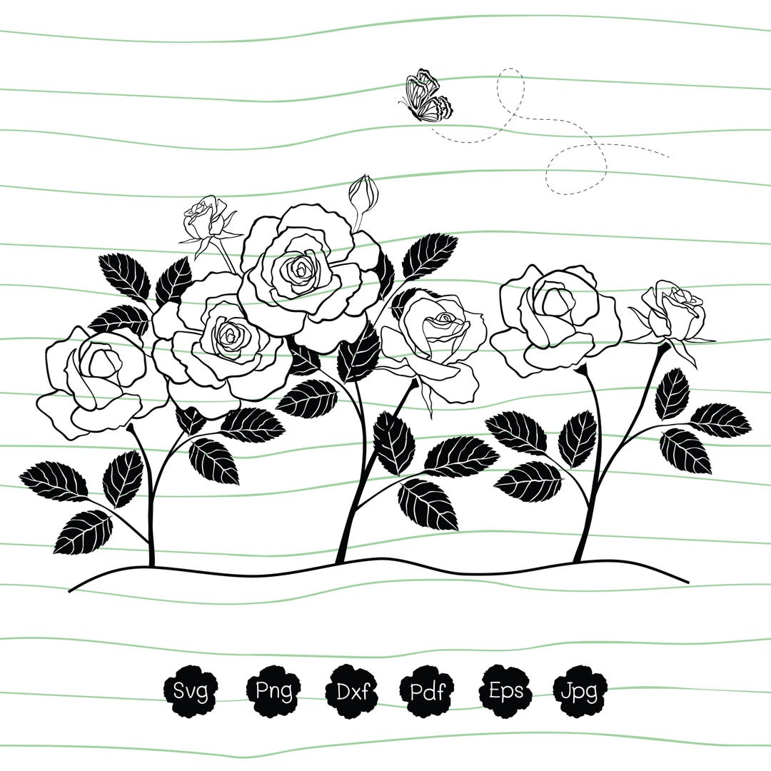 Rose Svg File,flower Svg File,garden Rose Svg,flower Svg Bundle File ...