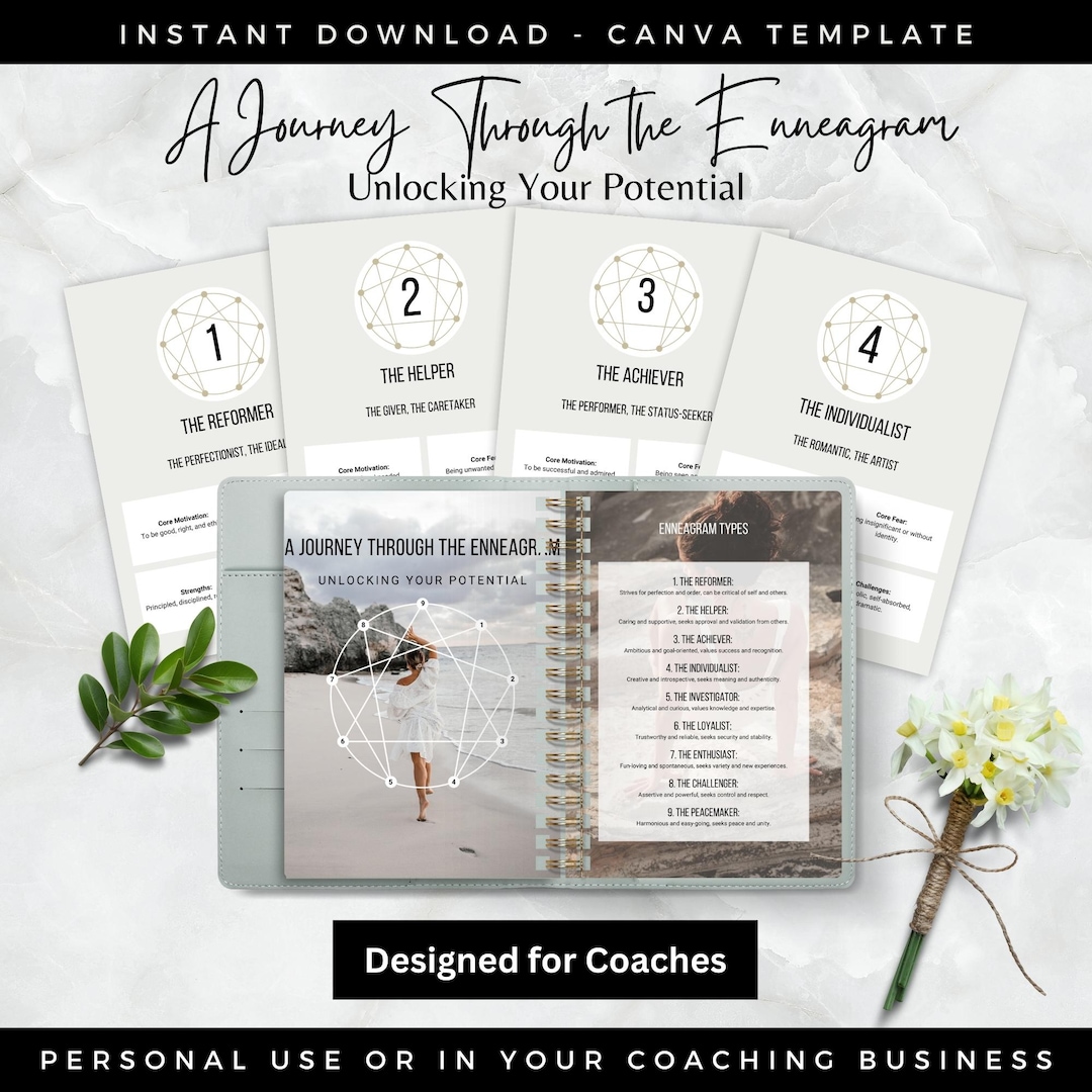 Enneagram Workbook Template, Lead Magnet, Coaching Templates, Self Help ...