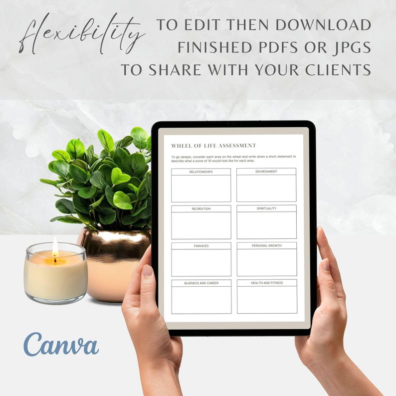 Wheel of Life Workbook, Canva Template for Balance and Growth (digital ...