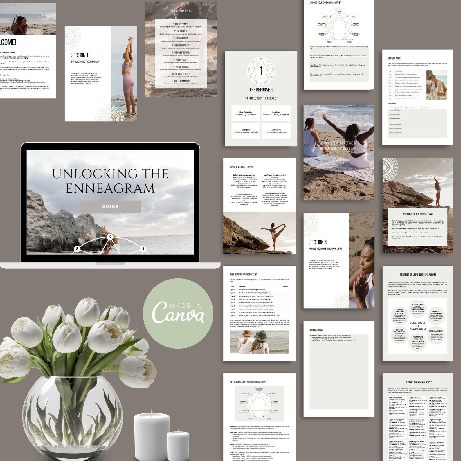 Enneagram Workbook Template, Lead Magnet, DFY Canva Template, Self Help ...
