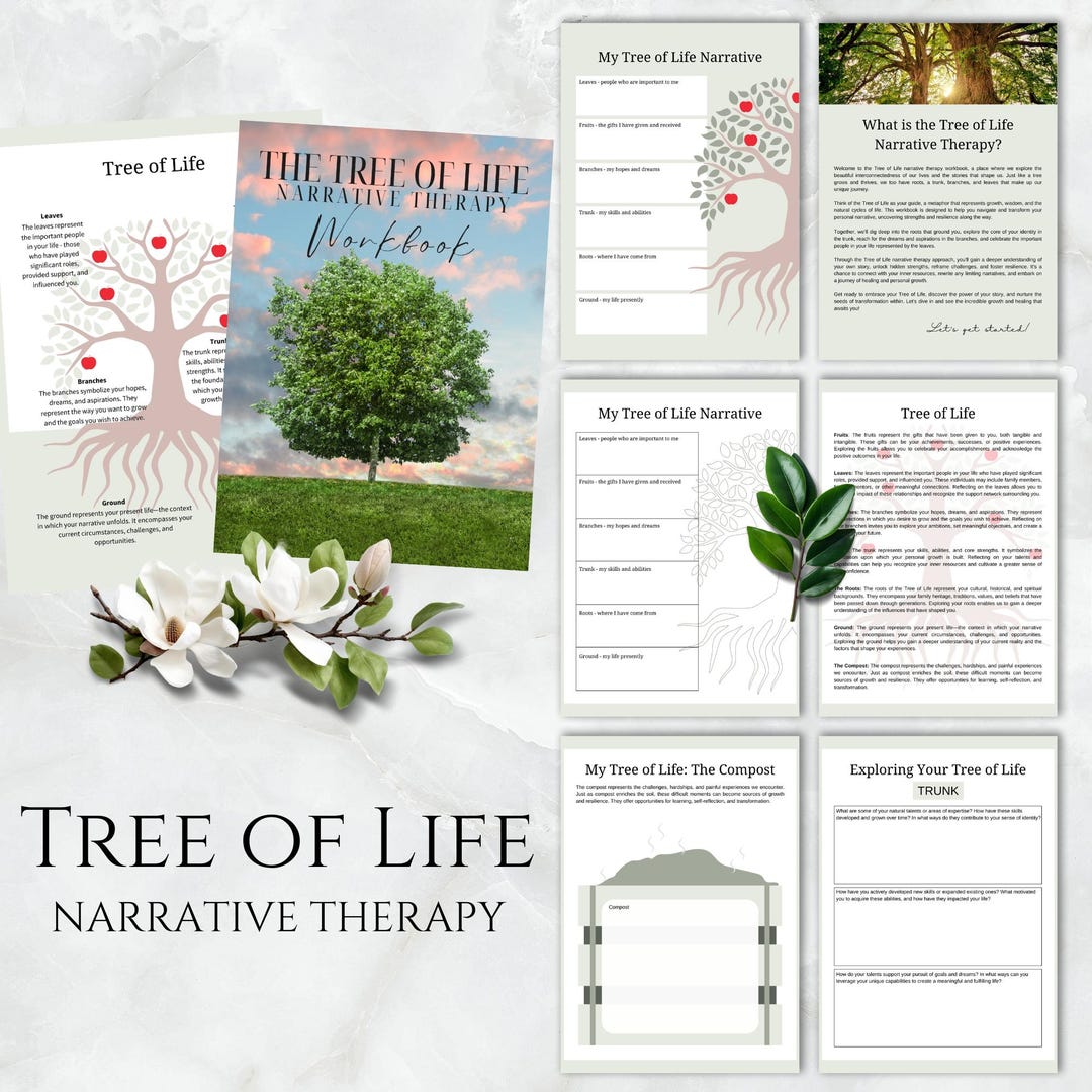 Workbook Template Canva, Tree of Life Narrative Therapy Ebook, Coaching ...