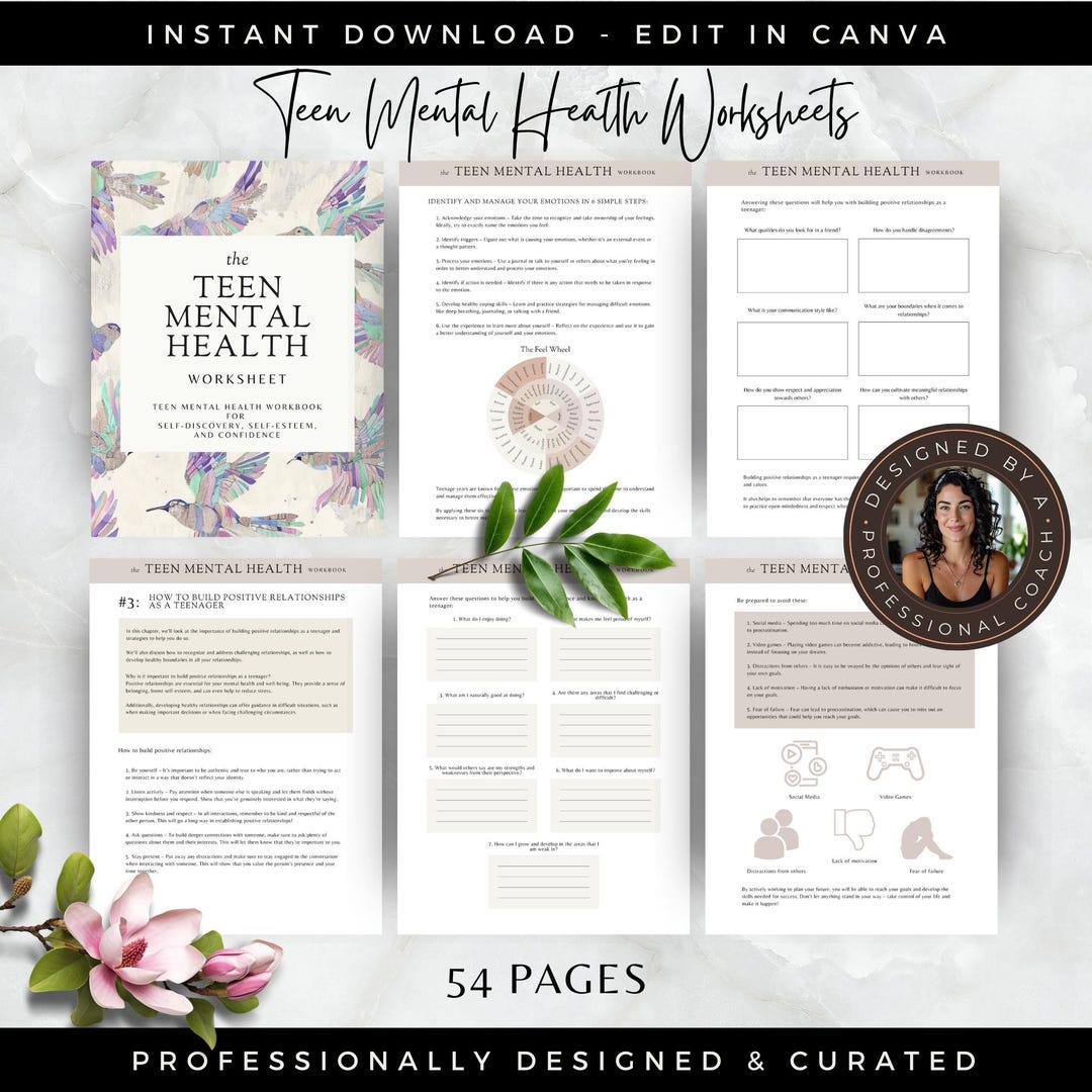 Teen Mental Health, Therapy Workbook, Confidence Building, Self Esteem ...