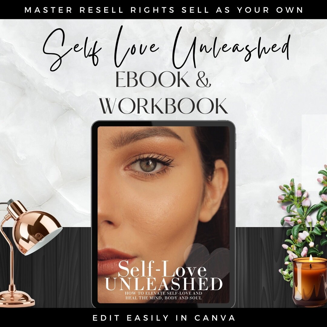 Master Self Love Ebook & Workbook, PLR Digital Products Canva, Resell Rights Products, Done for ...