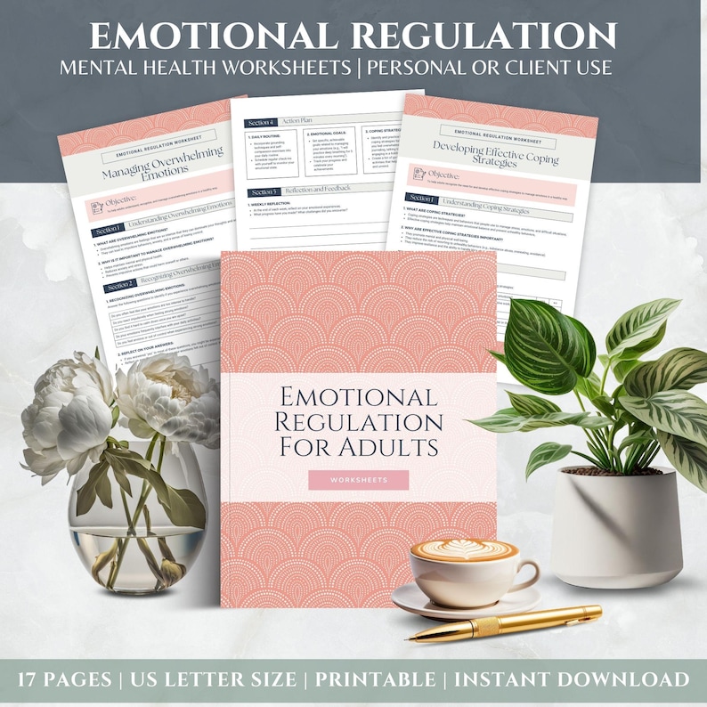 Emotional Regulation Worksheets for Adults, Coping Skills, Self ...