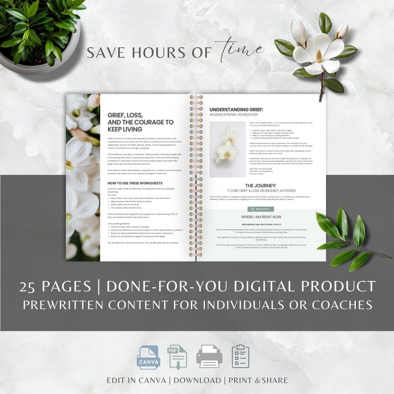 Grief Worksheets, Bereavement Reflection and Coping Support and Healing ...