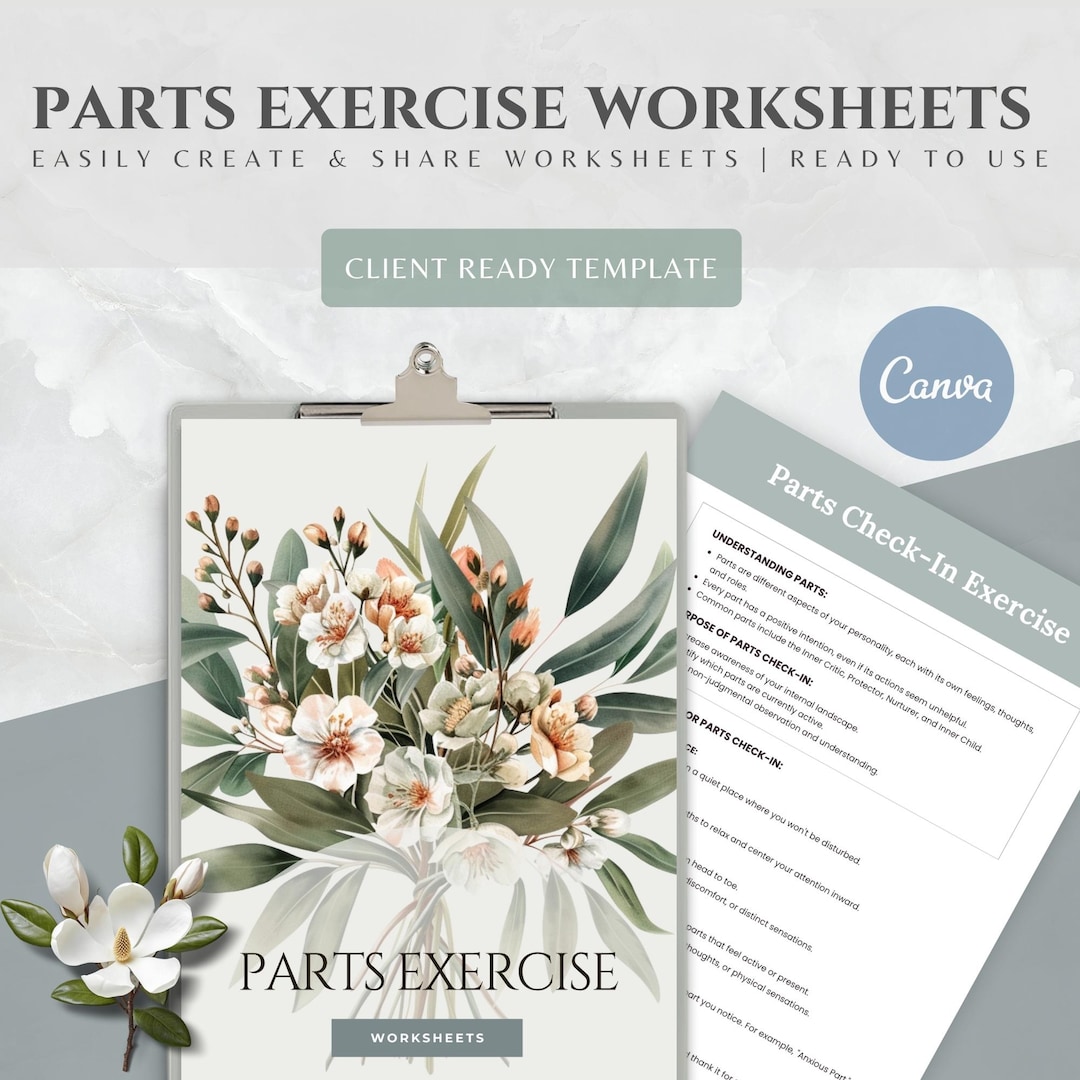 IFS Parts Exercise Bundle Worksheets, Coach Canva Template, Therapist ...