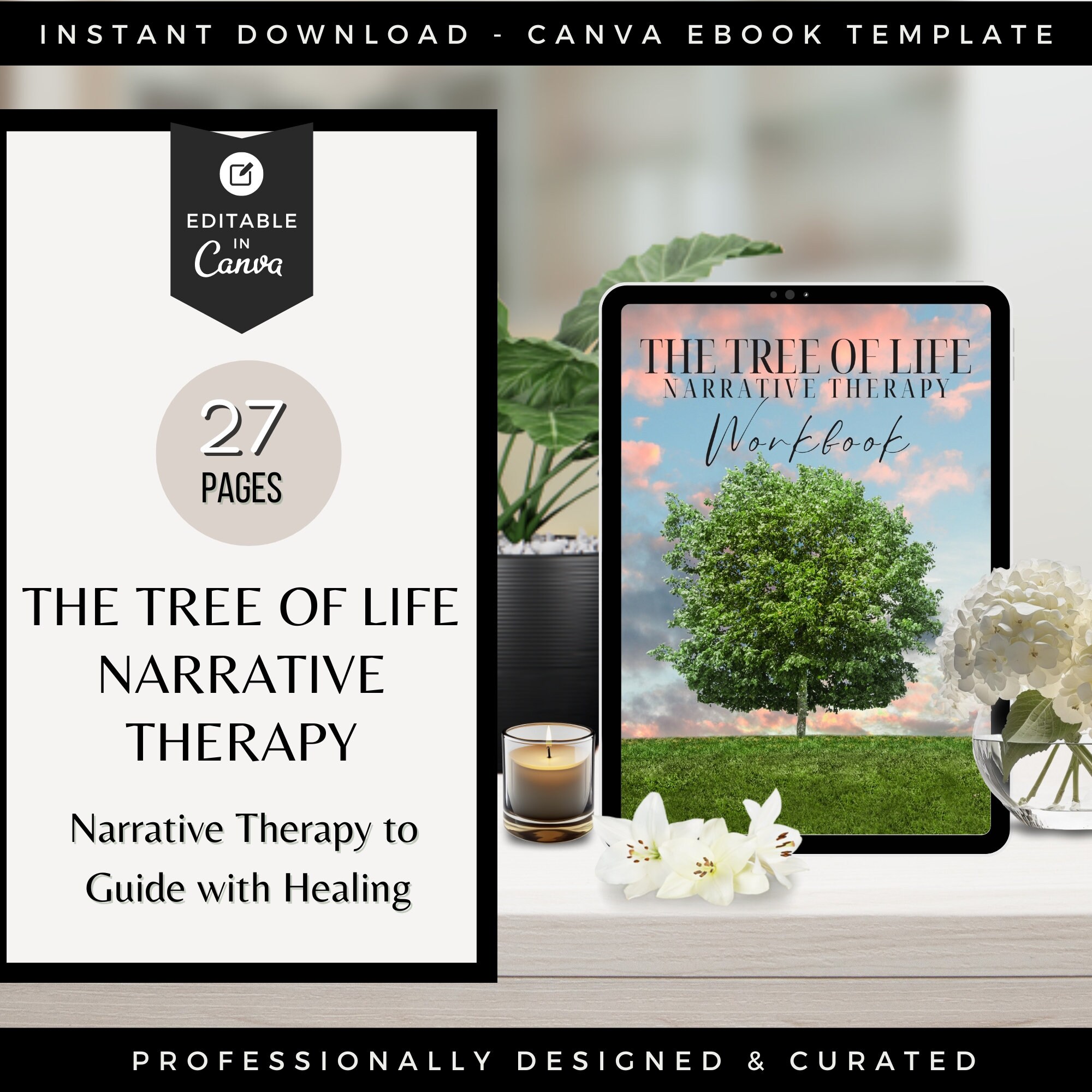 Workbook Template Canva, Tree of Life Narrative Therapy Ebook, Coaching ...