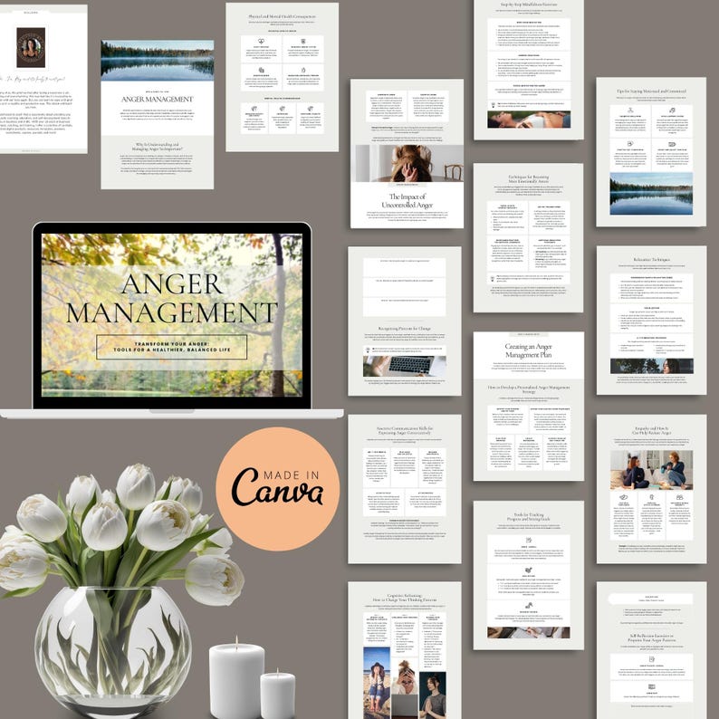 Anger Management Coach Canva Template, Anger Coping Skills Emotional ...