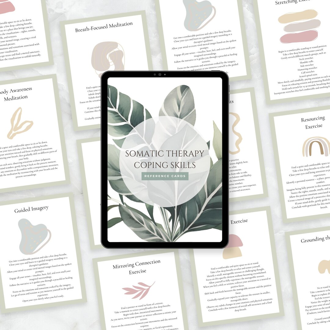 Somatic Therapy Coping Skill Cards, Trauma Healing Coaching Canva ...