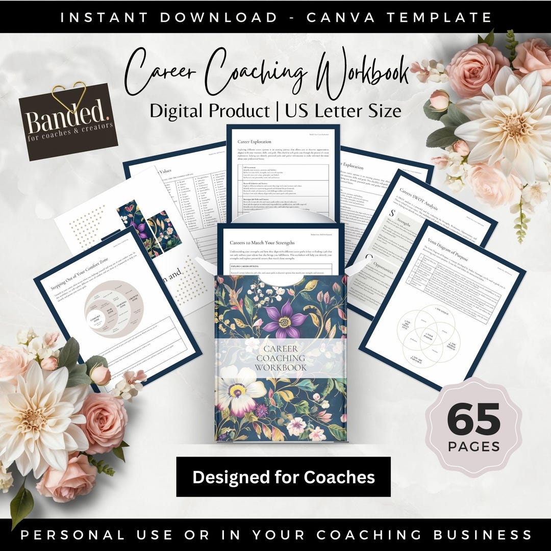 Career Coaching Template, Coaching Workbook, Life Coaching Bundle for ...