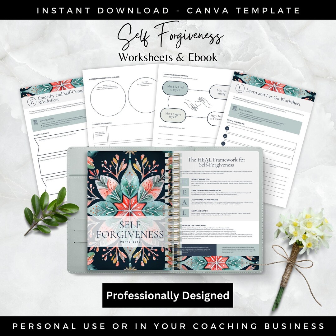 Self Forgiveness Coach Canva Template, Therapist Tools, Therapy ...