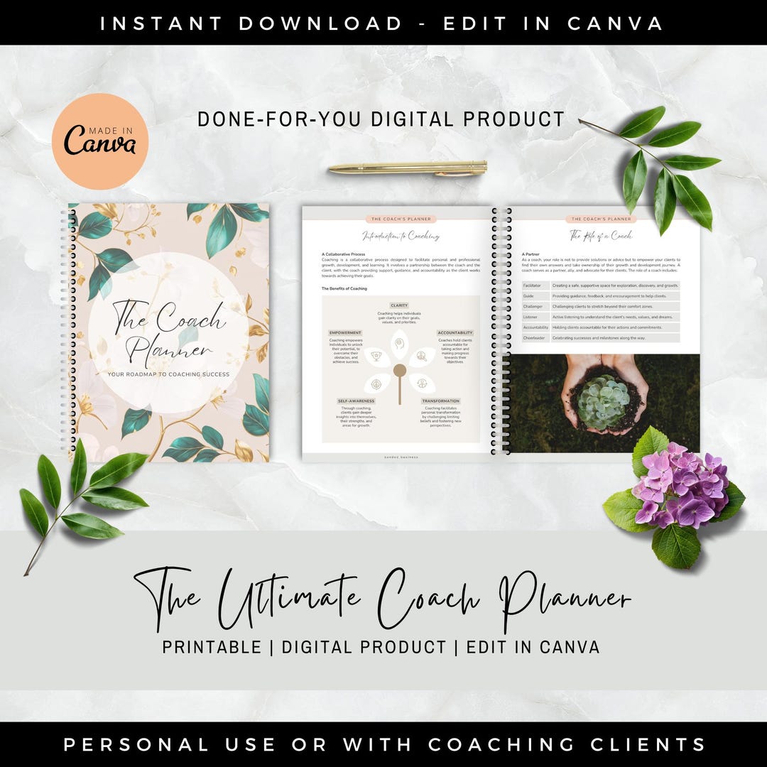 Coaching Planner Printable, Coaching Worksheet Templates, Life Coach ...