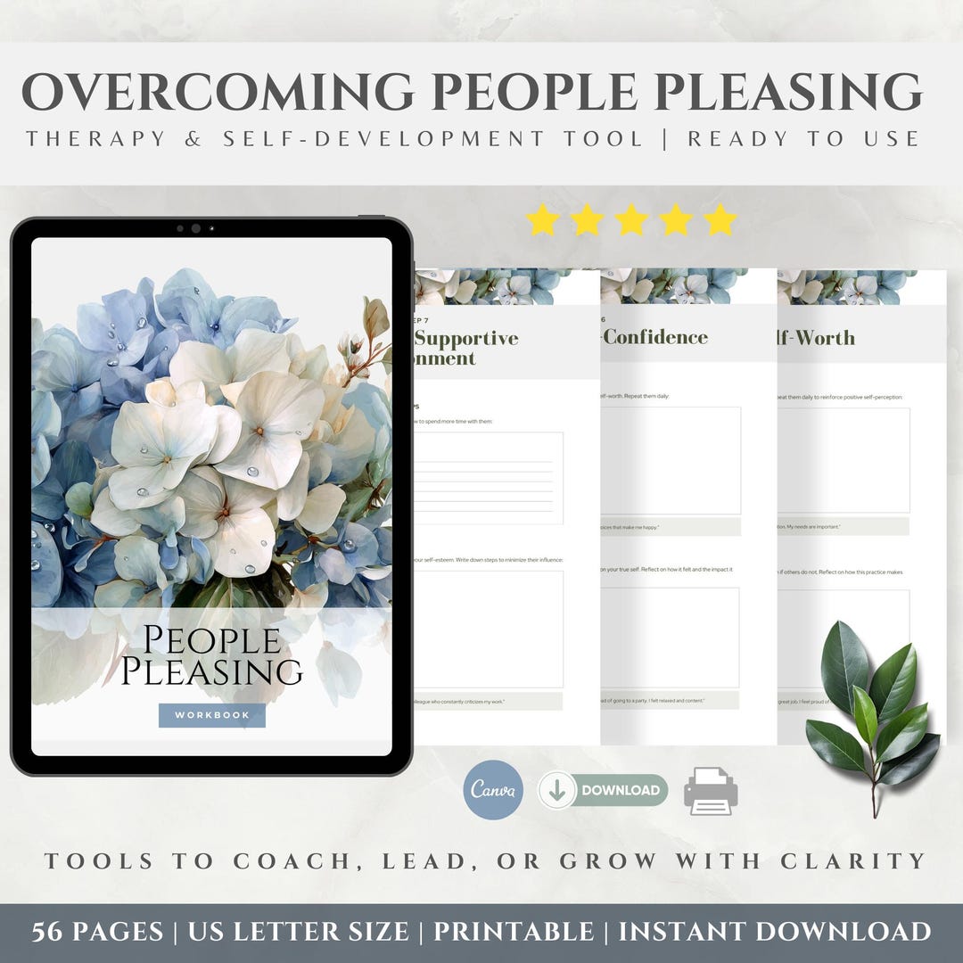 People Pleaser Workbook, Boundaries Worksheets for Self-esteem, Therapy ...