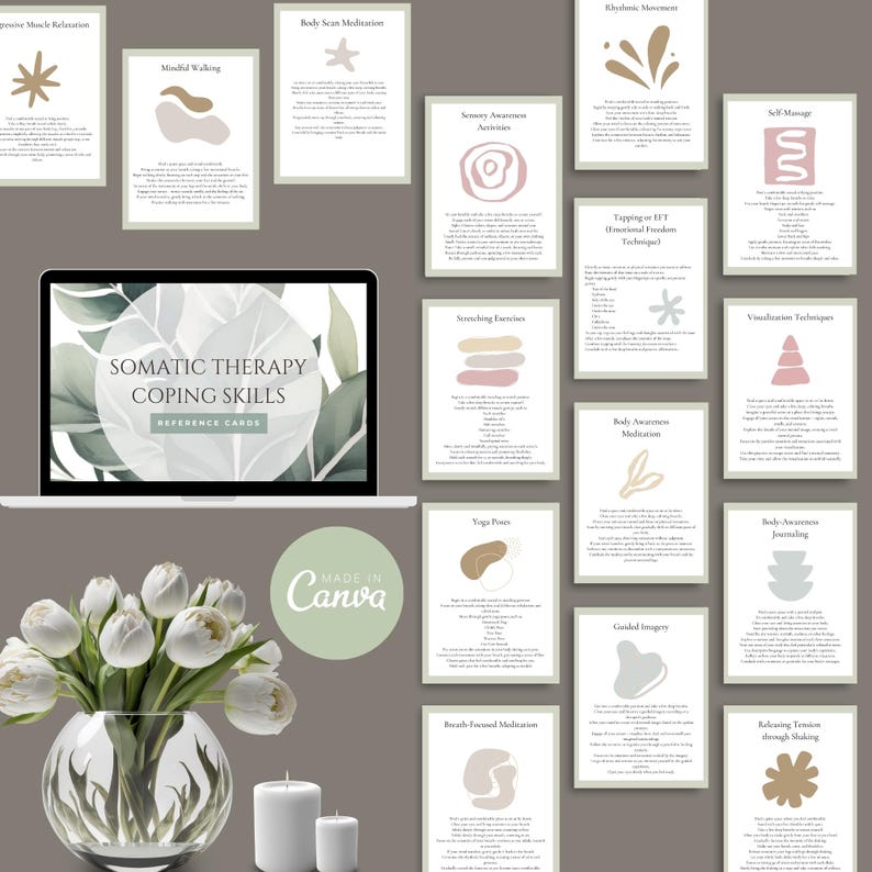 Somatic Coping Skills Cards Posters, Nervous System Regulation ...