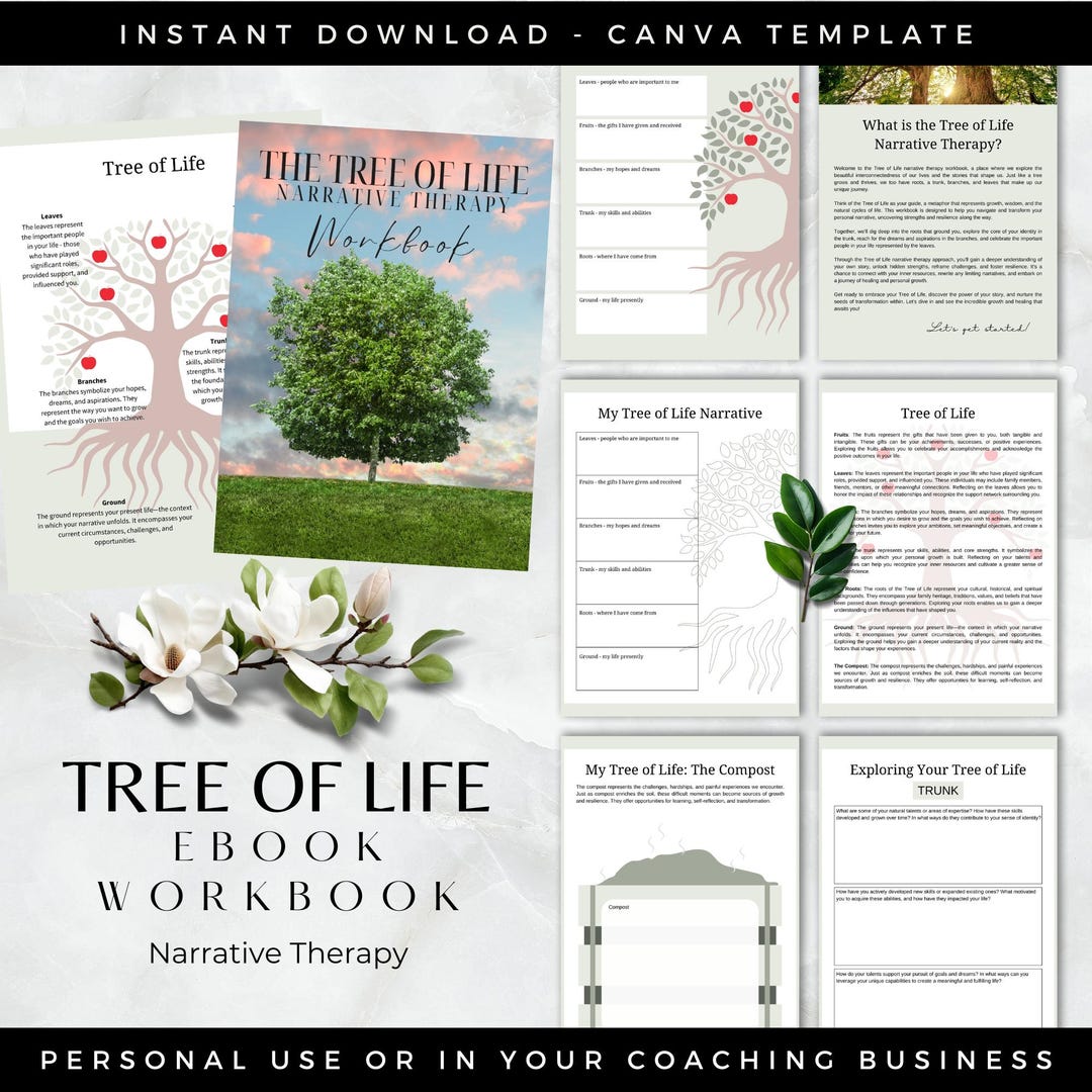 Workbook Template Canva, Tree of Life Narrative Therapy Ebook, Coaching ...