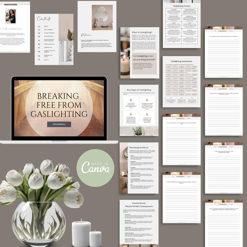 Gaslighting Worksheet Emotional Abuse Recovery, Manipulation Awareness ...