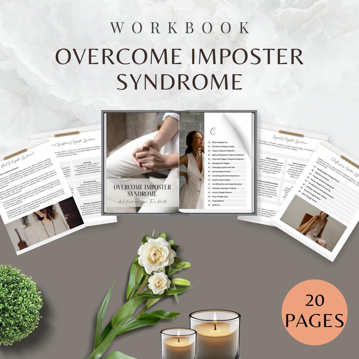 Overcome Imposter Syndrome Workbook, Done for You Content Canva ...