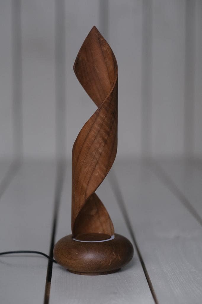 Table Lamp, Wood Table Lamp, Modern Desk Lamp, Bedside Lamp, Spiral ...