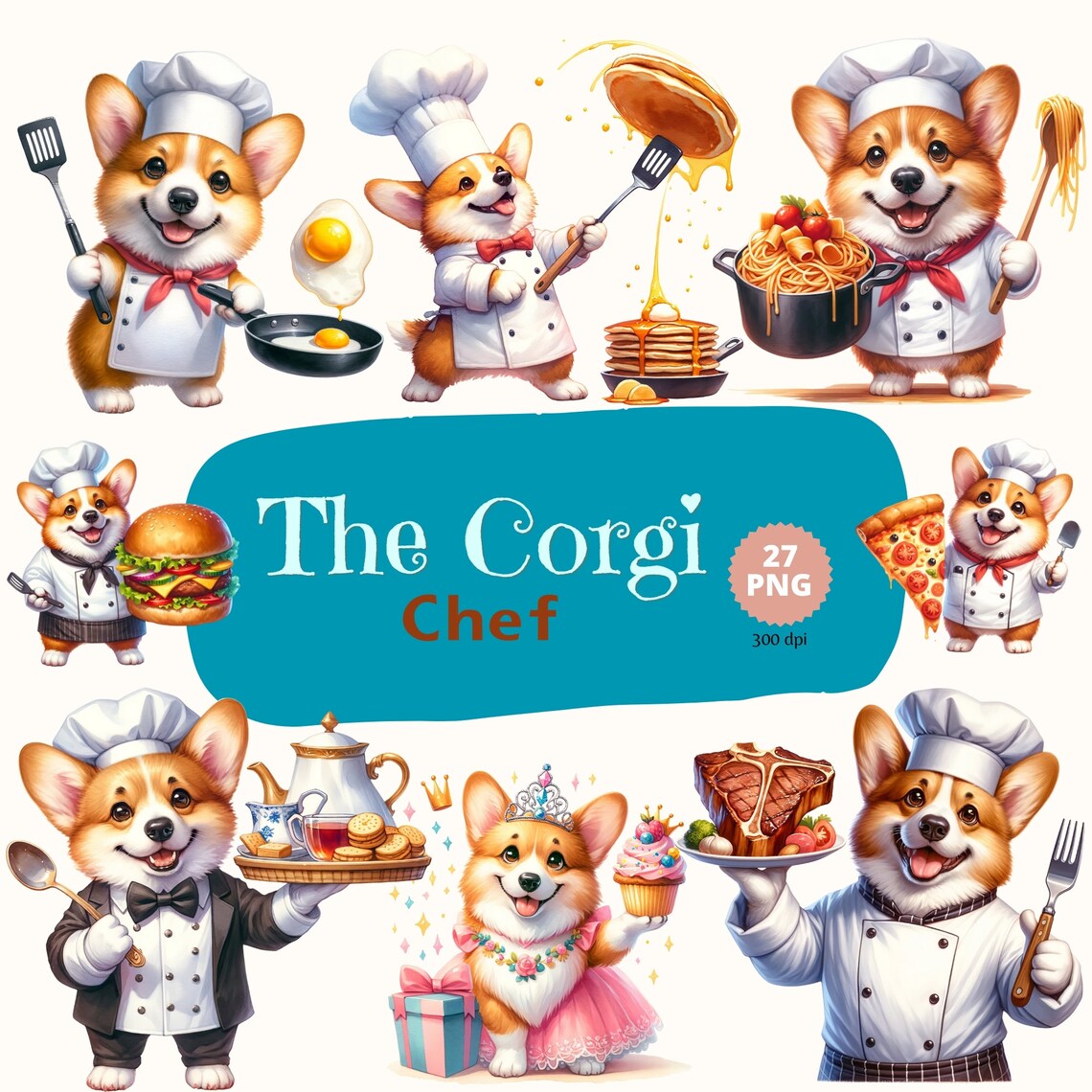 Adorable Corgi, Funny Corgi Chef, Cute Dog Chef, Chef Png, Pets Png ...