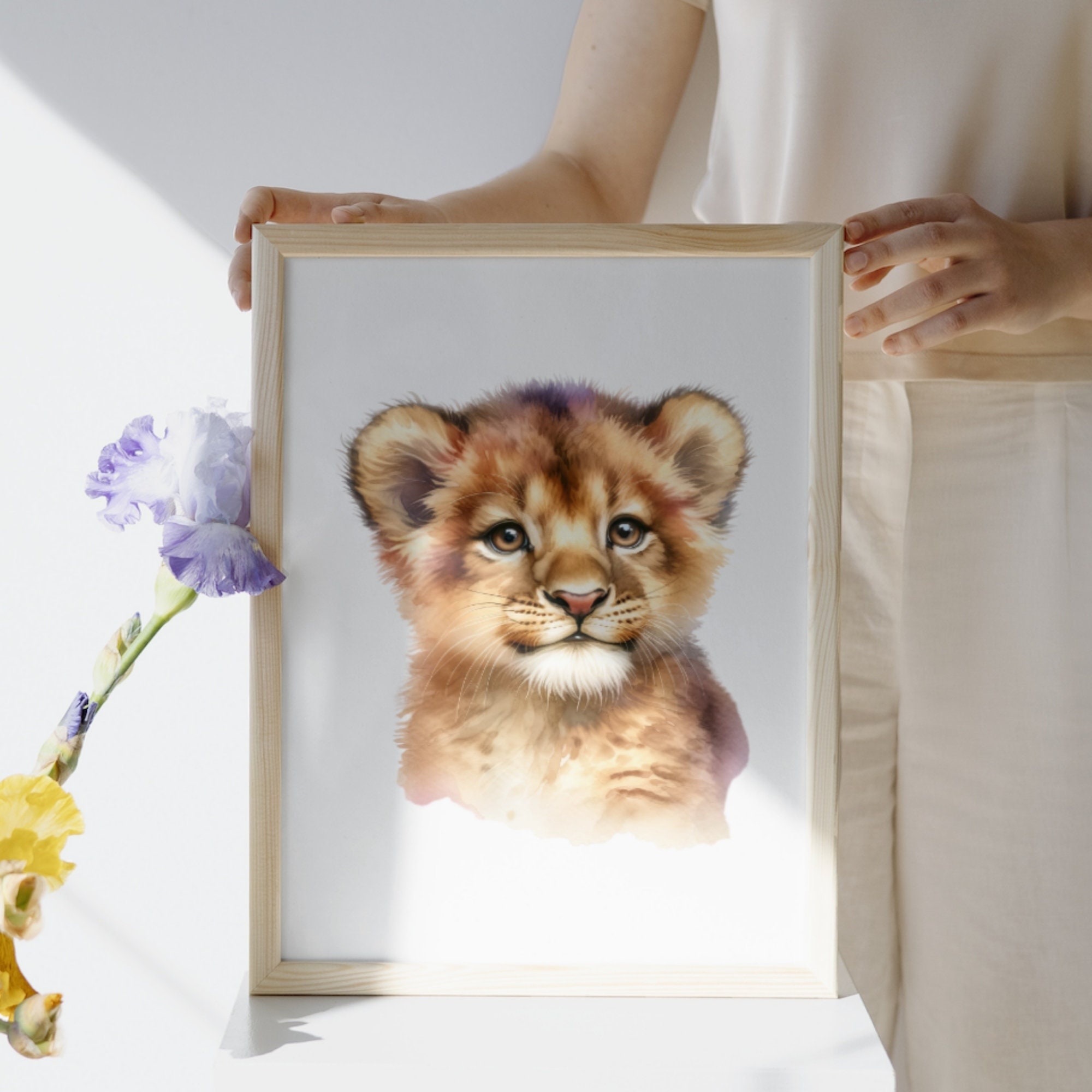 Safari Animals Portrait, Animals Portrait PNG, Watercolor Safari ...
