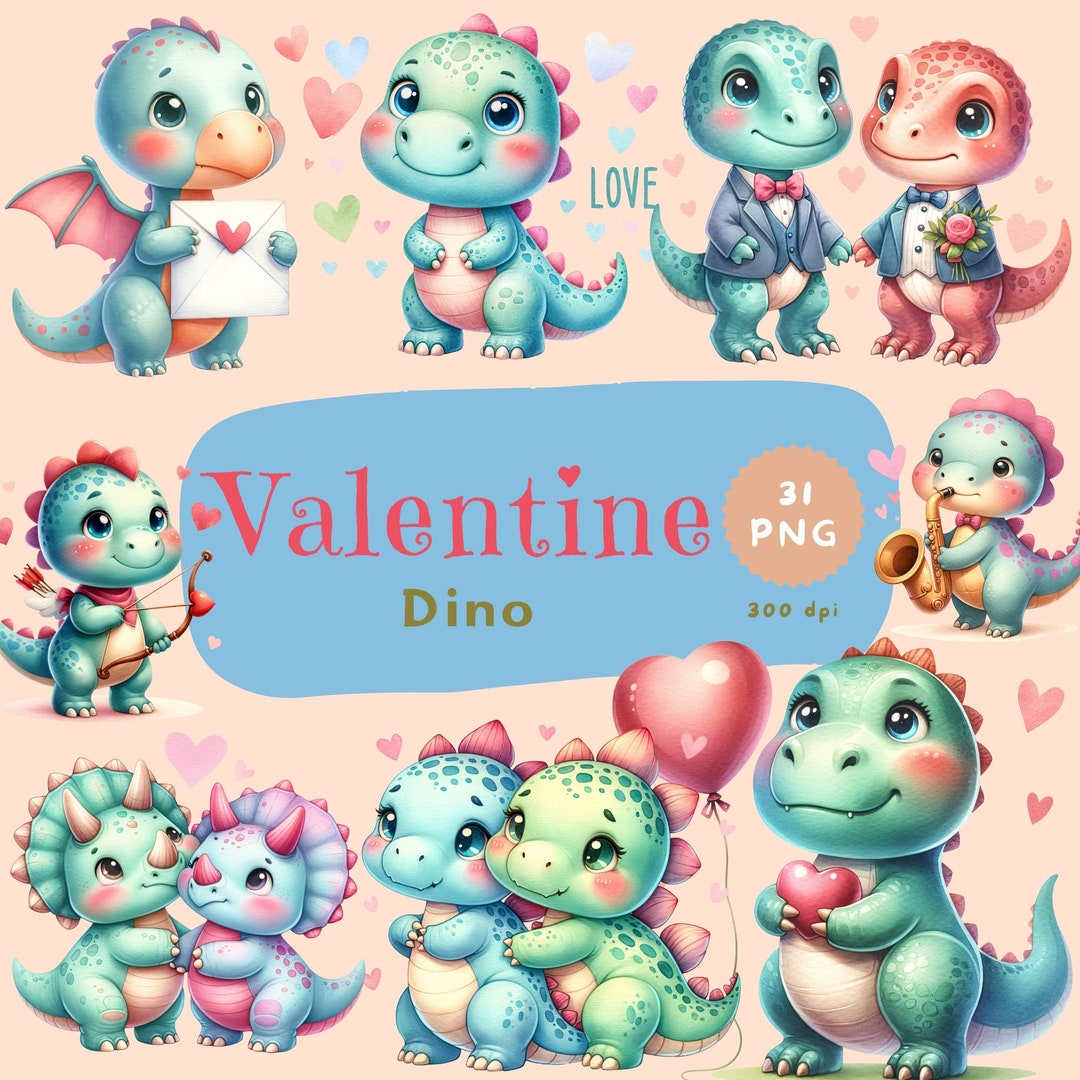 Valentine Dino Png, Dinosaur Valentine Clipart, Valentine Clipart, Cute ...