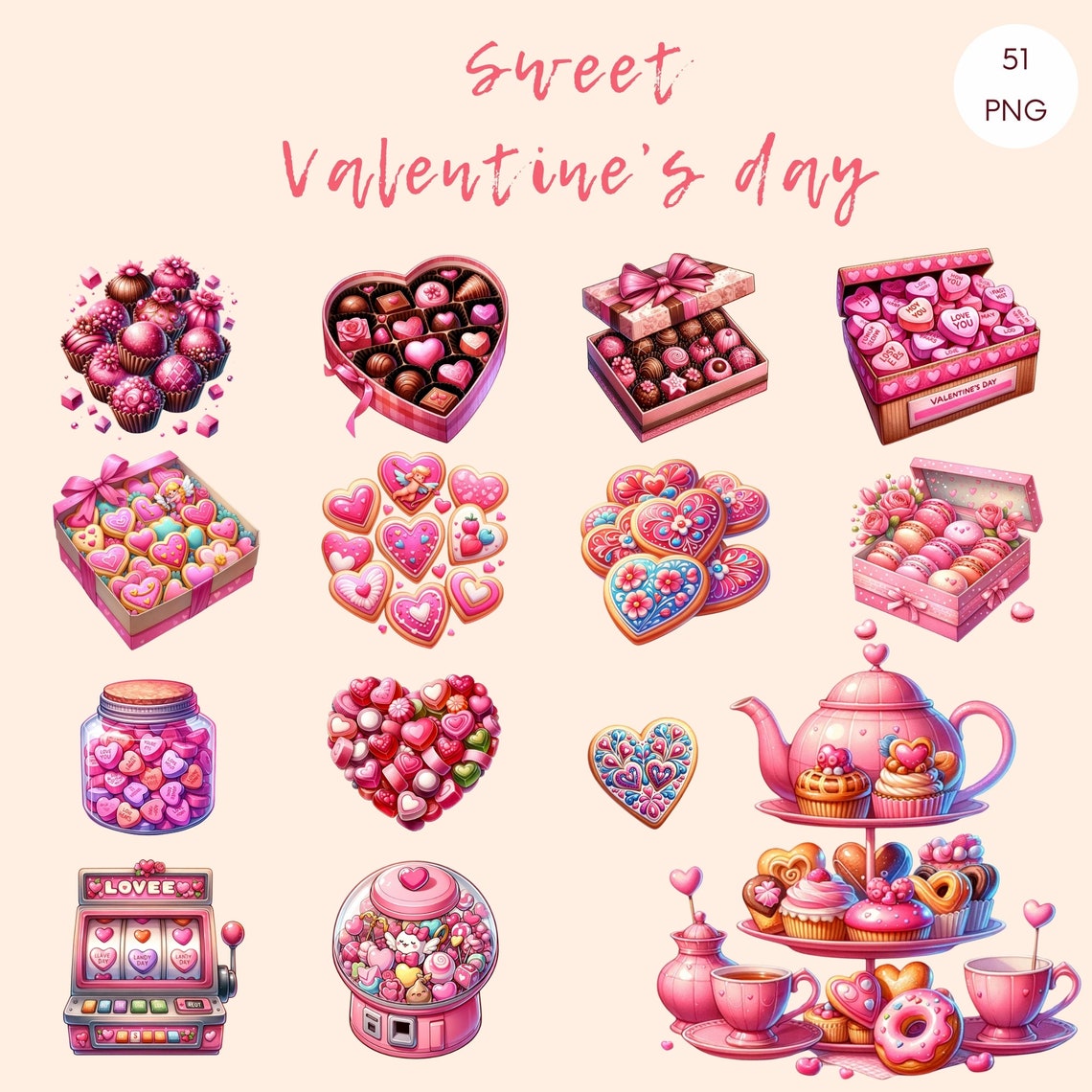 Sweet Valentine 's Clipart, Pink Dessert PNG, Valentines PNG ...
