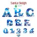 Santa Sleigh Alphabet Clipart, Santa Sleigh PNG Letter, Santa Sleigh ...