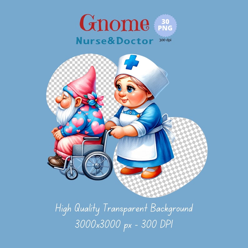 Gnome Nurse&doctor Clipart, Doctor Gnome Clipart, Medical Clipart ...