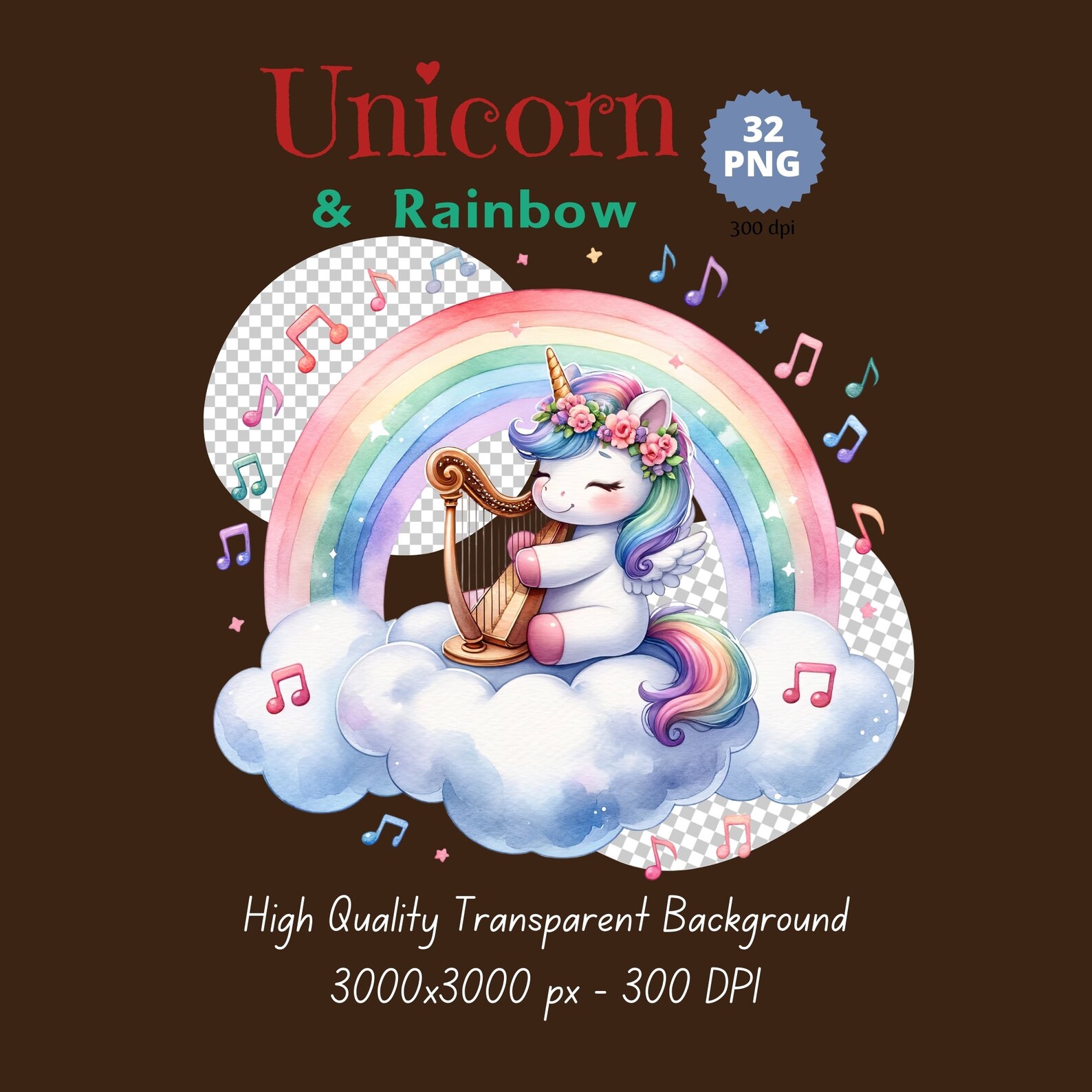 Unicorn Png, Watercolor Unicorn Clipart, Unicorn Clipart Bundle, Cute ...